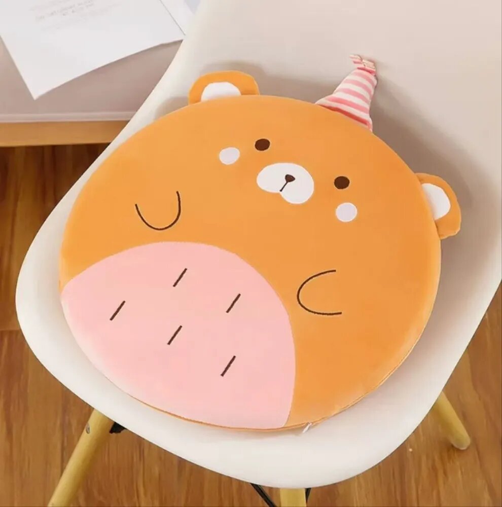 Подушка на стул , 40*40см, съёмный чехол, наполнитель латекс, оранжевая