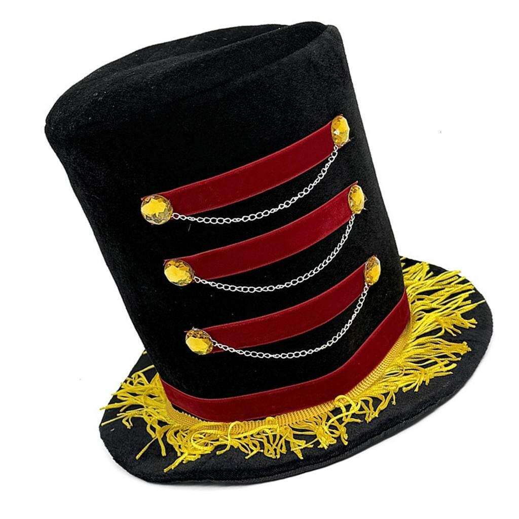 Фестивальная бархатная шляпа с золотым декором