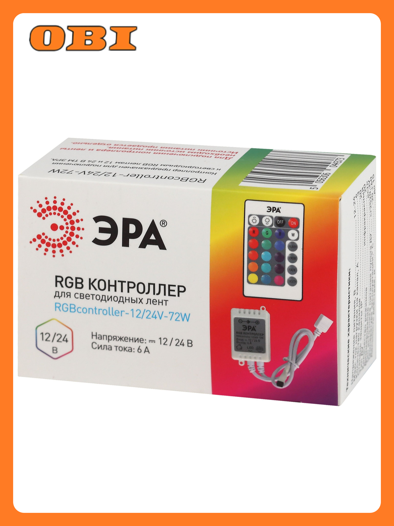 Контроллер для светодиодной ленты ЭРА Б0043442 72 Вт 12-24 В 6 А IP20