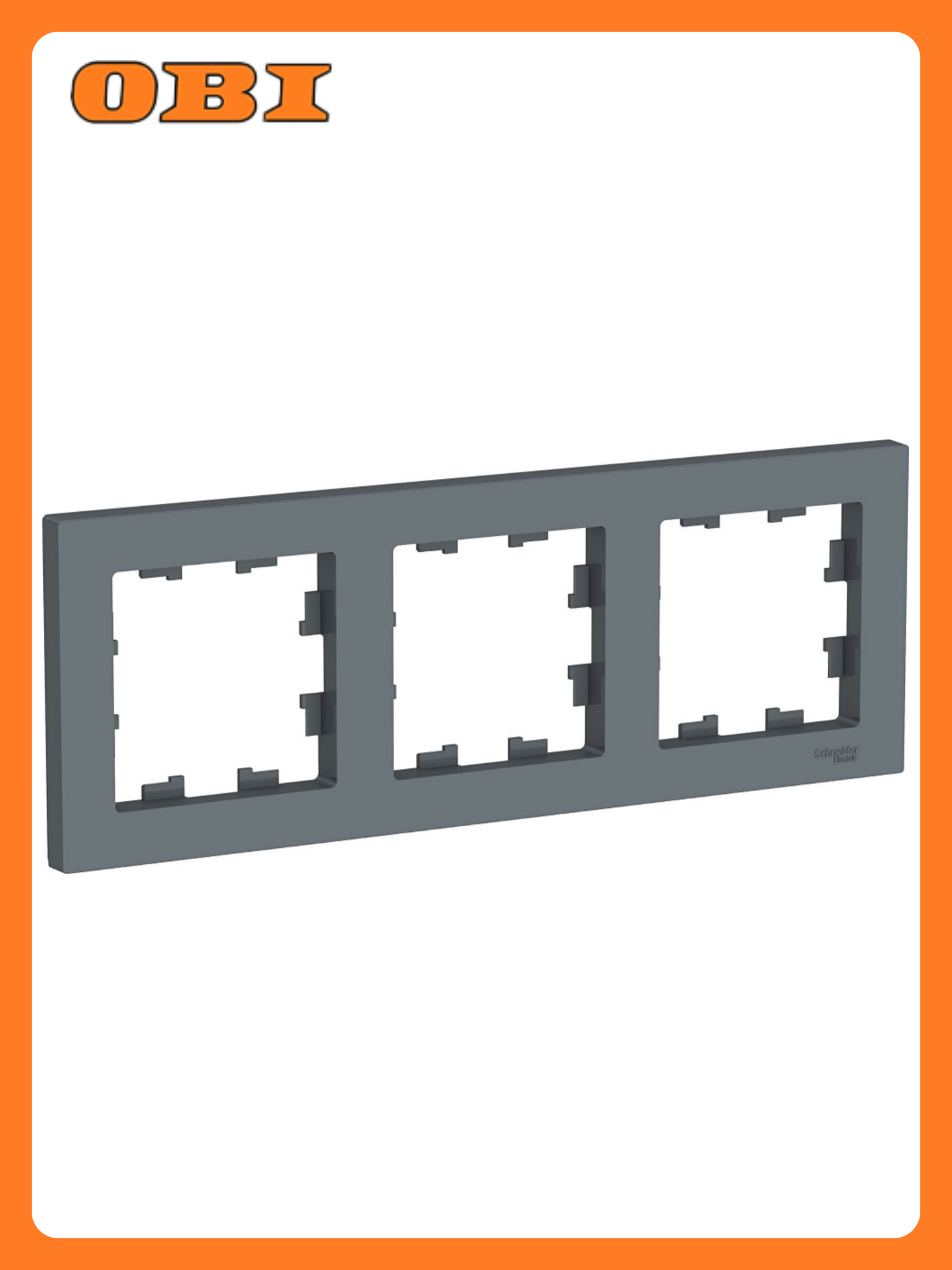 Рамка Systeme Electric AtlasDesign SE ATN000703, пластик, цвет грифель, 3 гнезда