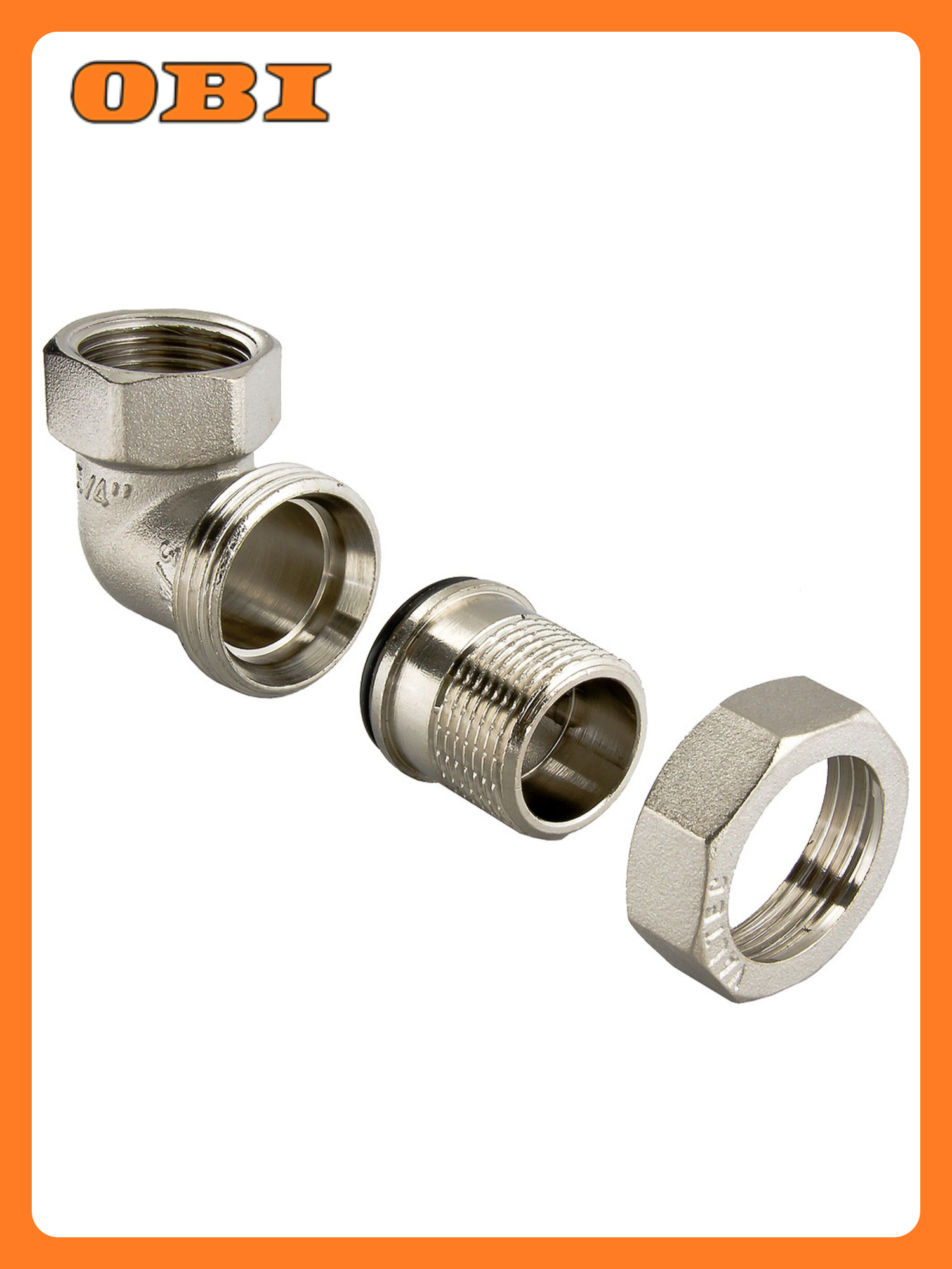 Сгон VALTEC, латунь, 1/2 дюйма, с уплотнением, с накидной гайкой