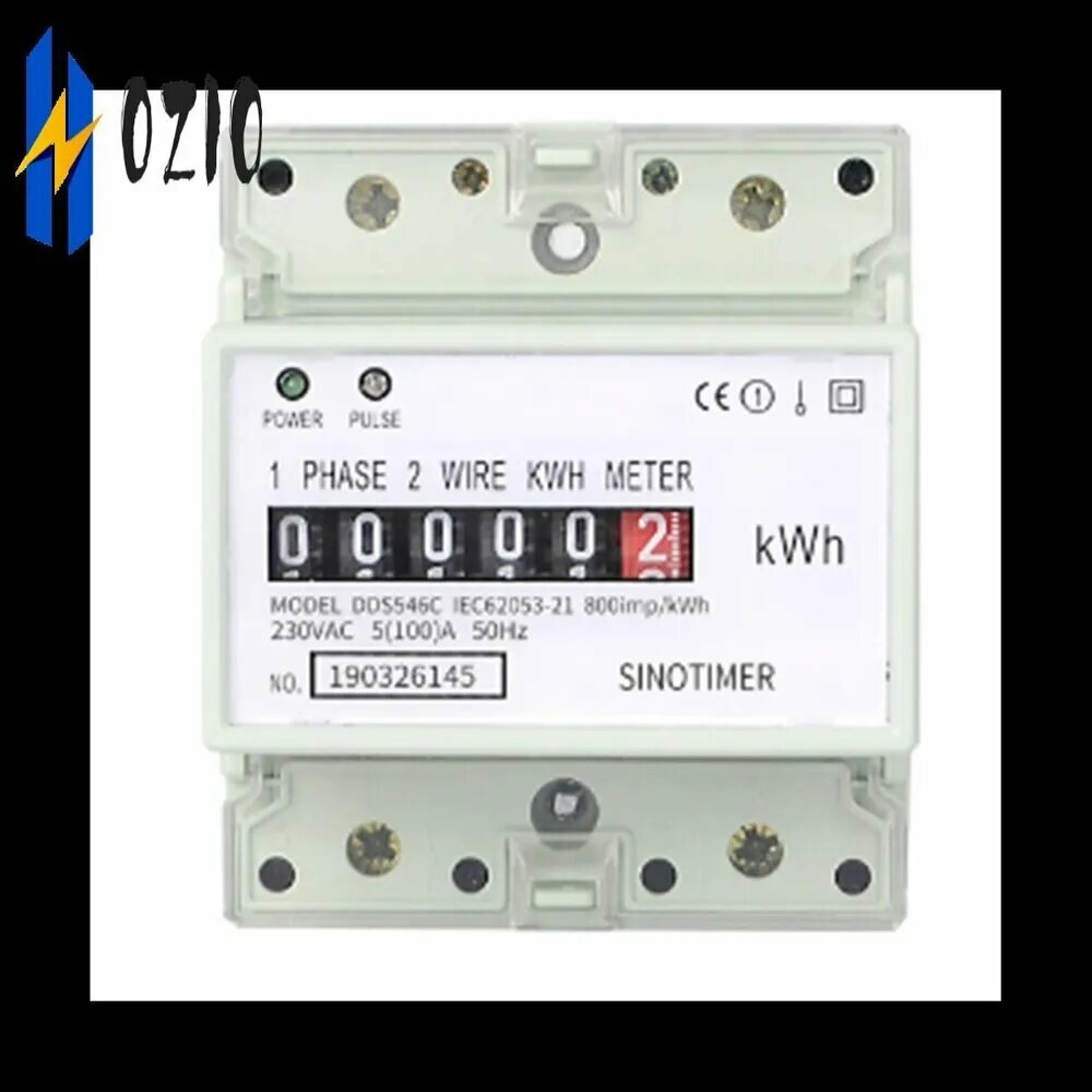 P6(E T O X) 1 Шт. Электрический Однофазный Двухпроводной Счетчик Энергии КВтч Переменного Тока 220 В 100A (A)