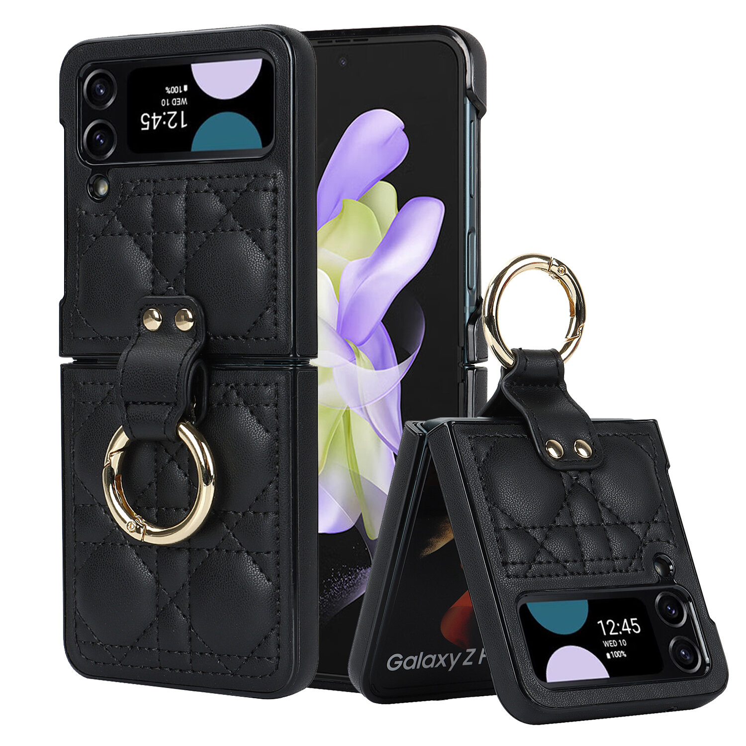 Чехол для Samsung Galaxy Z Flip3 / Самсунг Галакси Z Flip3, soft touch, чехол-кардиомонитор, искусственная кожа, поликарбонат (PC), защита камеры, ударопрочный, усиленные углы, soft touch, Samsung,