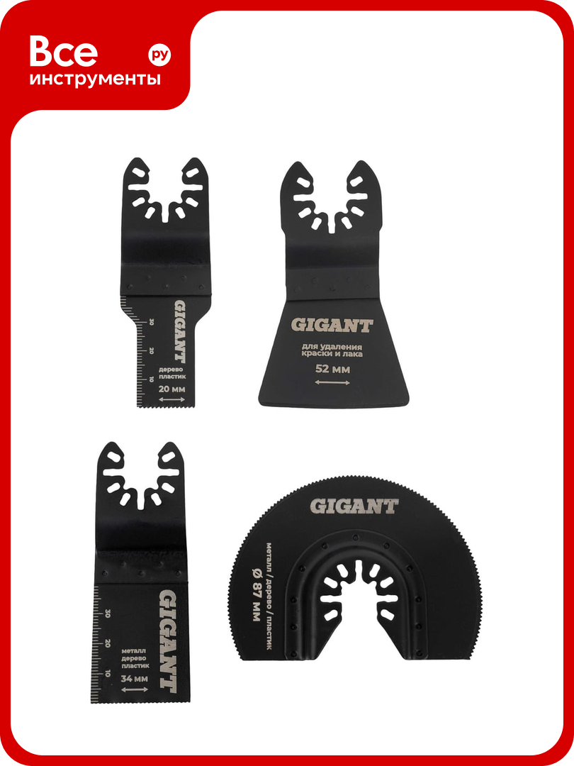 Набор насадок для реноватора Gigant, металлическая, универсальная обработка резка шлифование, тип соединения