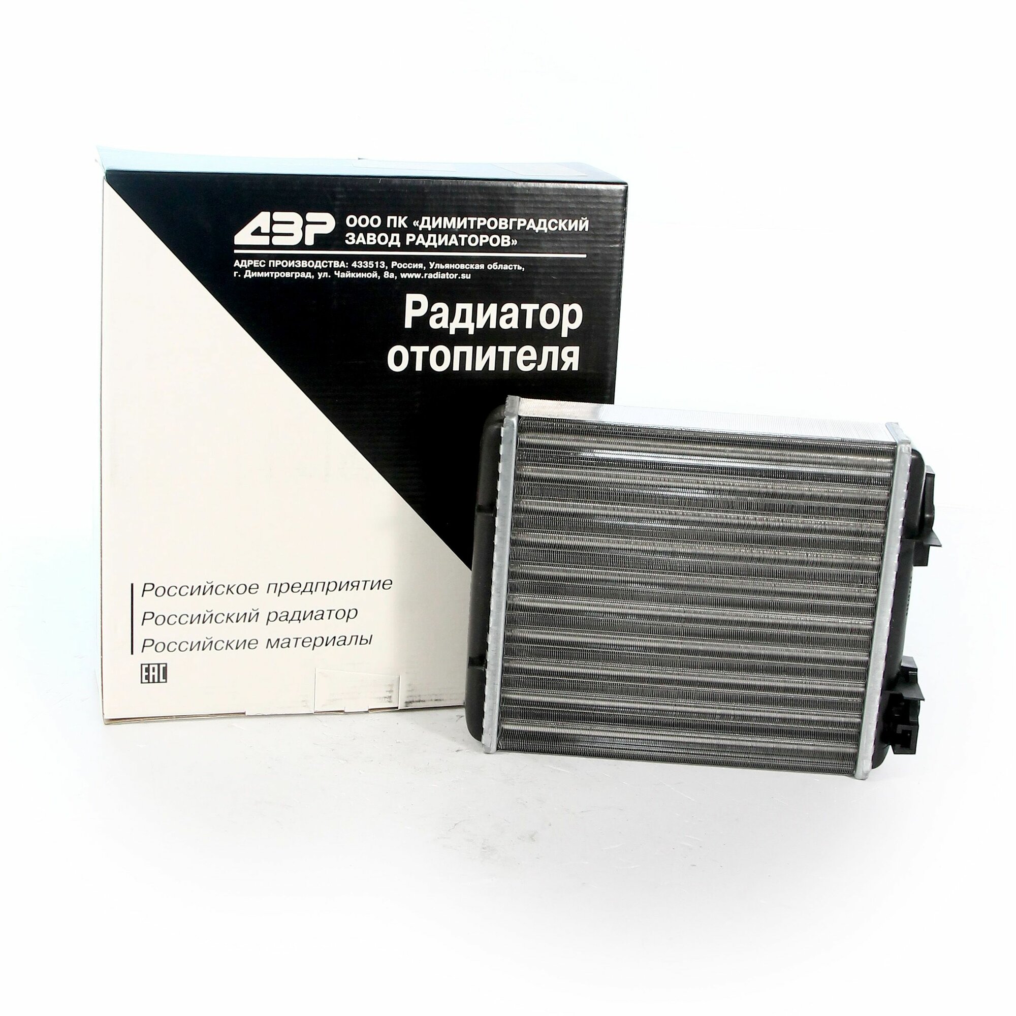 Радиатор отопителя для а/м Ваз 2101, 2102, 2103, 2104, 2105, 2106, 2107, 2121 нового образца (широкий) "Сибирь" + 25% теплоотдача