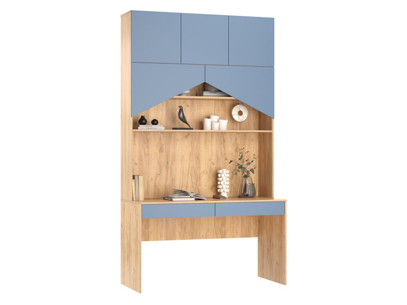 Компьютерный стол "Дилар 13" 134,1х240х60 Дуб крафт золотой / Биланчино