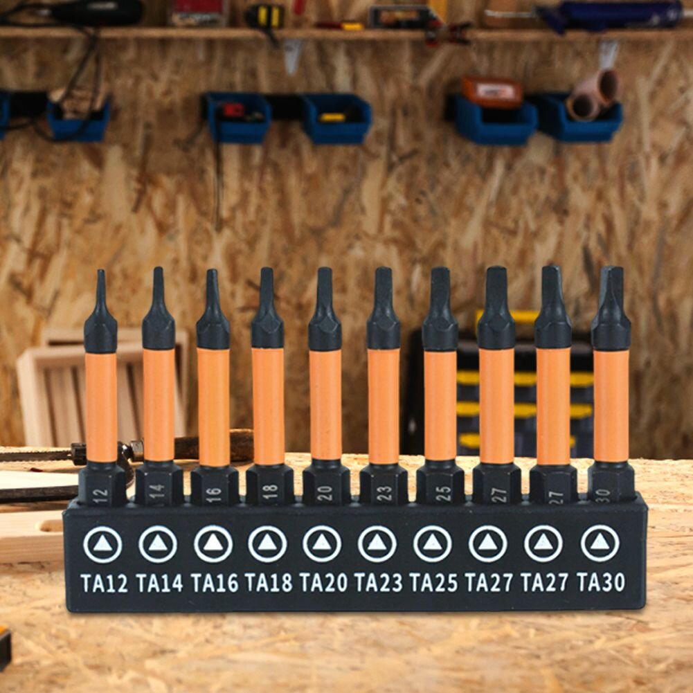 10 шт Треугольные биты для отверток, шестигранные хвостовики 1/4