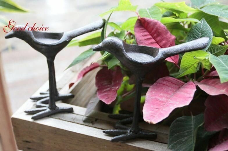 Чугунный подсвечник Birdy, 1 штука, декор для дома, сувенир, в подарок