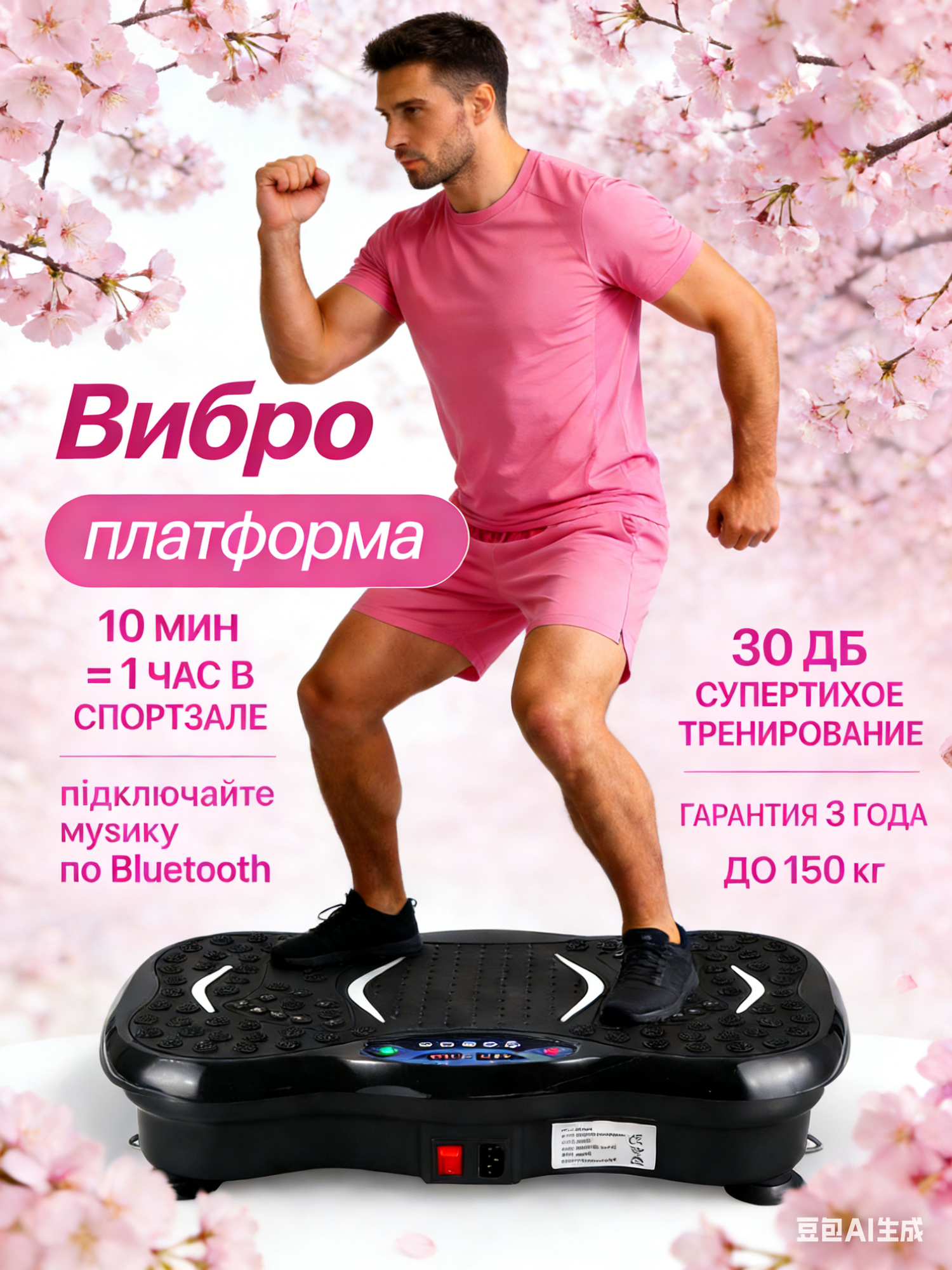 Вибрационная платформа-дрябломассажер для похудения и фитнеса, максимальная нагрузка — до 150 кг