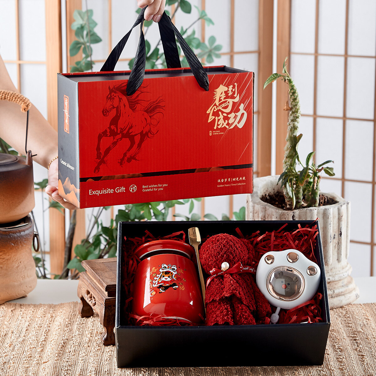 Новогодний подарочный набор с кружкой, удобный подарок для открытия мероприятий, взаимодействия с клиентами, командного строительства, практичные маленькие индивидуальные подарки