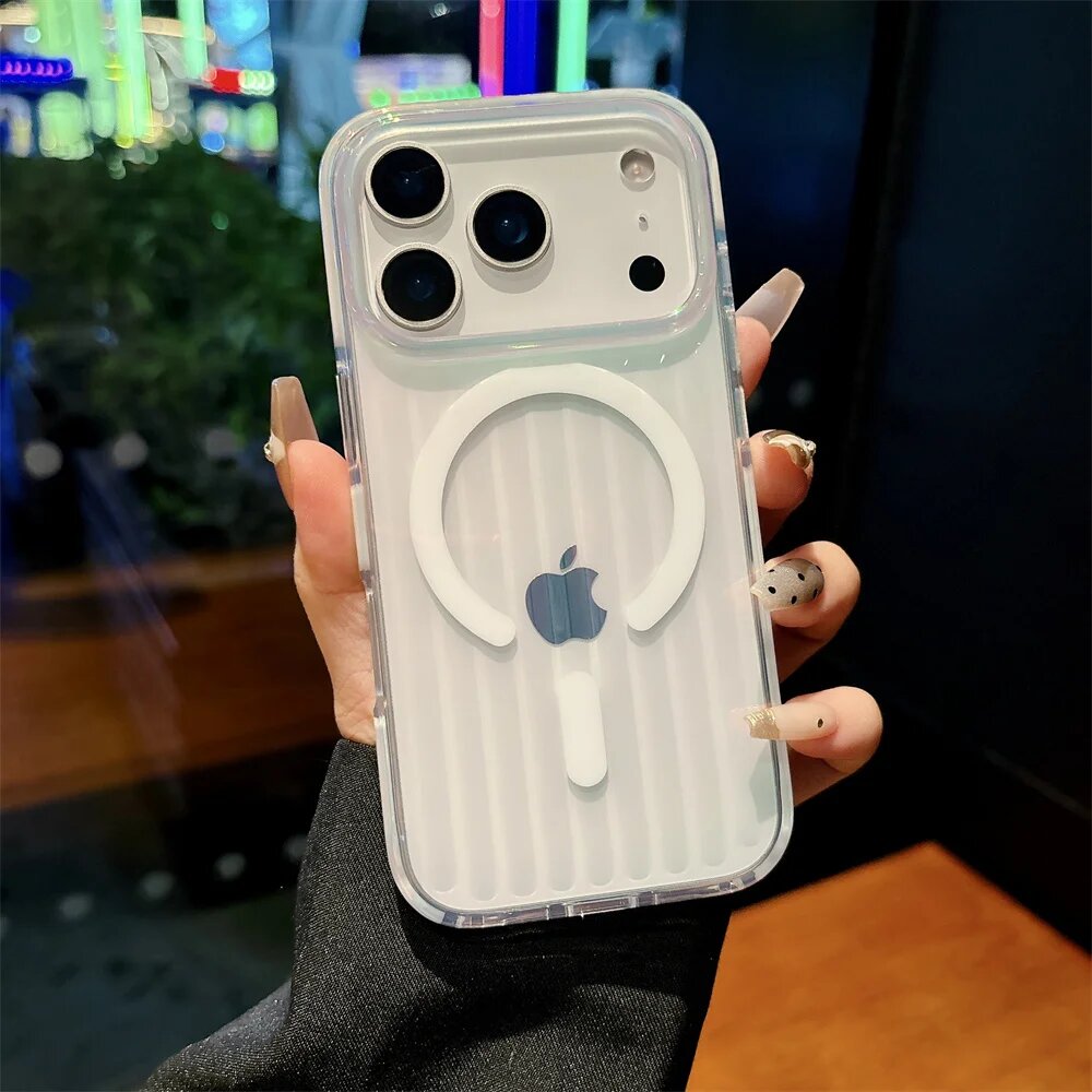 Прозрачный чехол Magsafe для iPhone 17 Pro Max, Белый