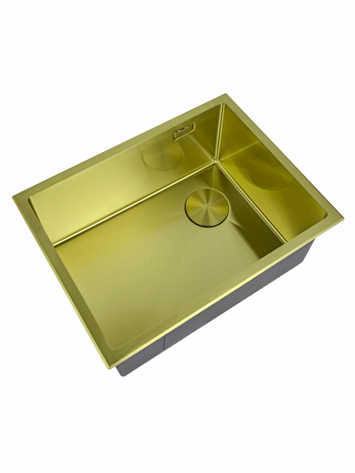 Мойка ZorG серия LUX 5844 GOLD SATIN (золото матовое) со смещенным сливом и декоративной накладкой