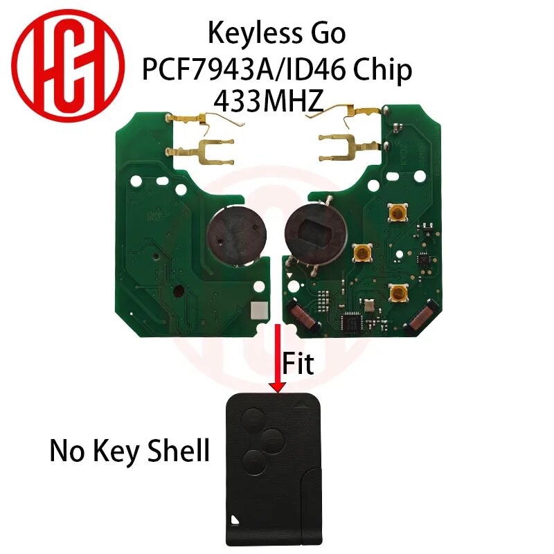 Пульт дистанционного управления с функцией Keyless Go, 3 кнопки, 433 МГц, чип ID46 PCF7943 для Renault Megane 2, 3, Scenic, Grand Clio 2003-2008