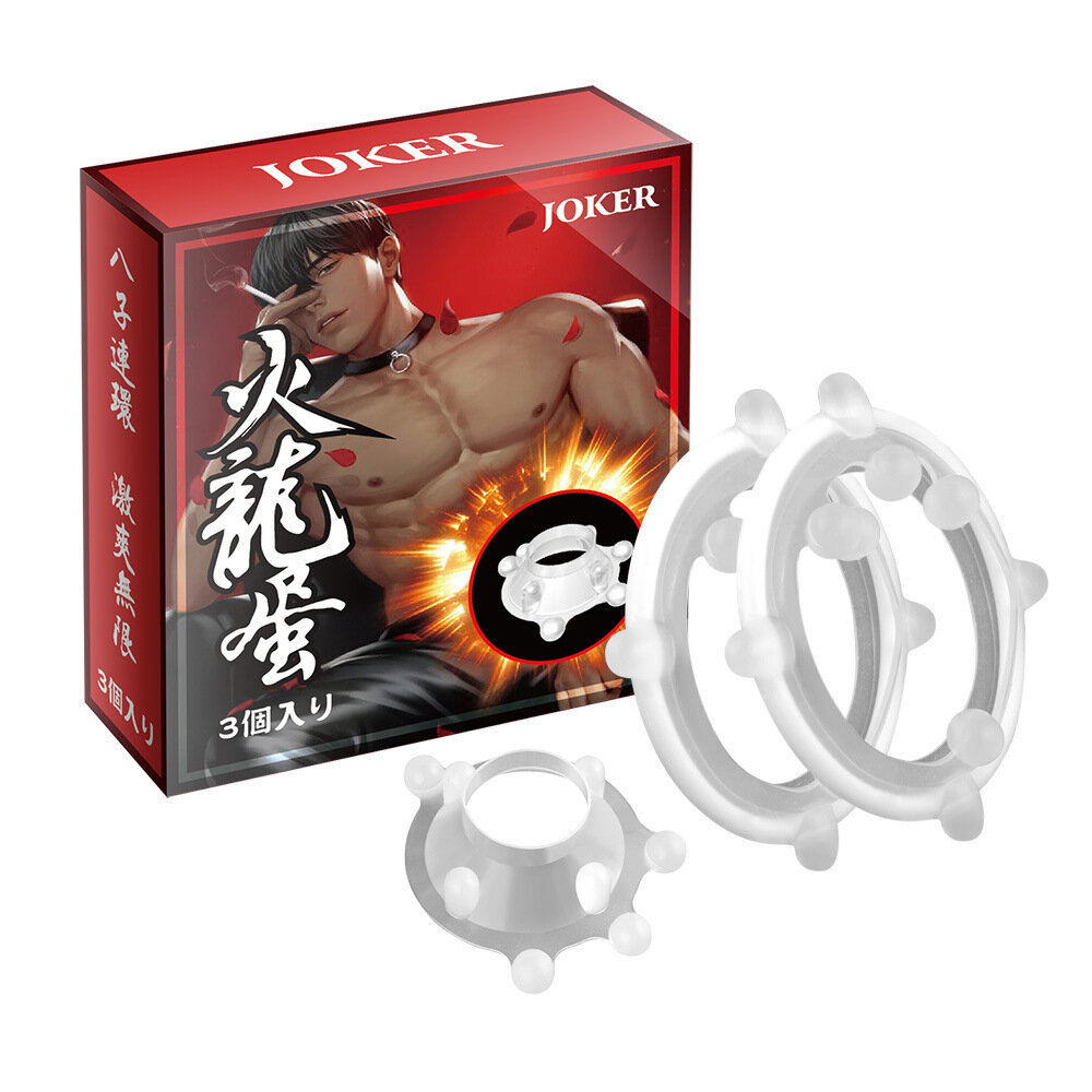 Кольцо с бусинами JOKER, 8 бусин, мужское кольцо с замком для спермы, овечье глазо, огненное драконье яйцо,