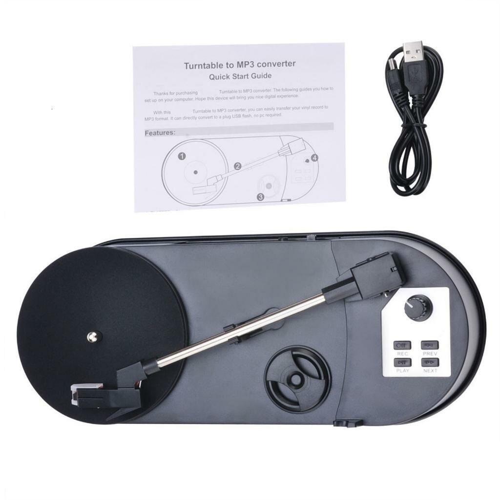 Мини-проигрыватель винила с записью в MP3 и USB-конвертацией