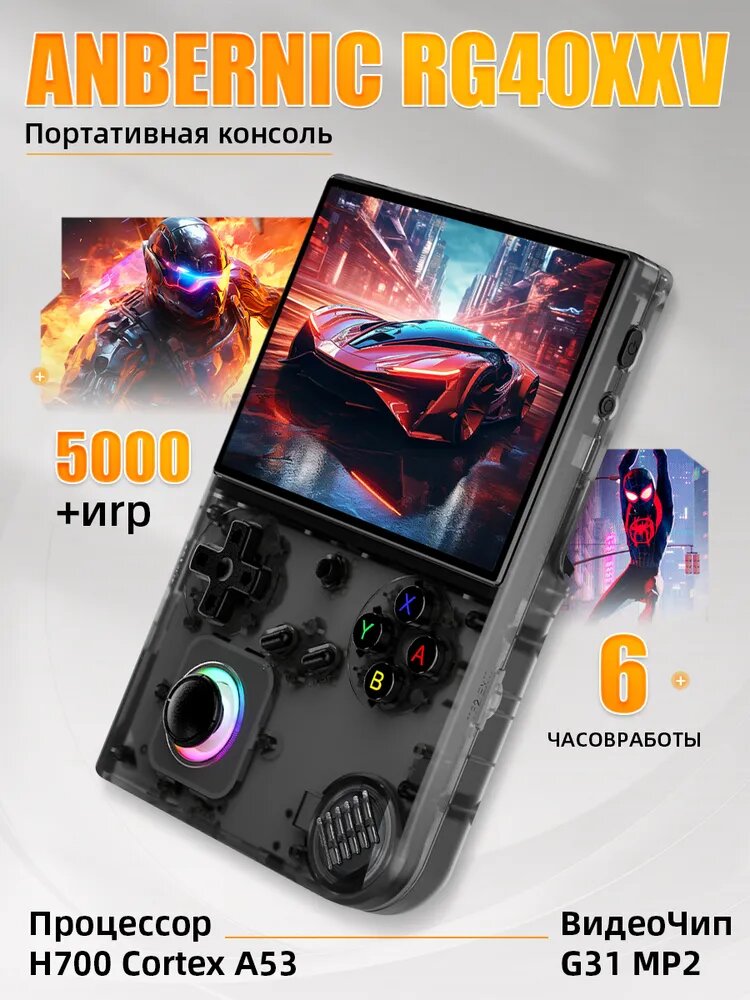 Классическая складная игровая консоль ANBERNIC RG40XXV, черное