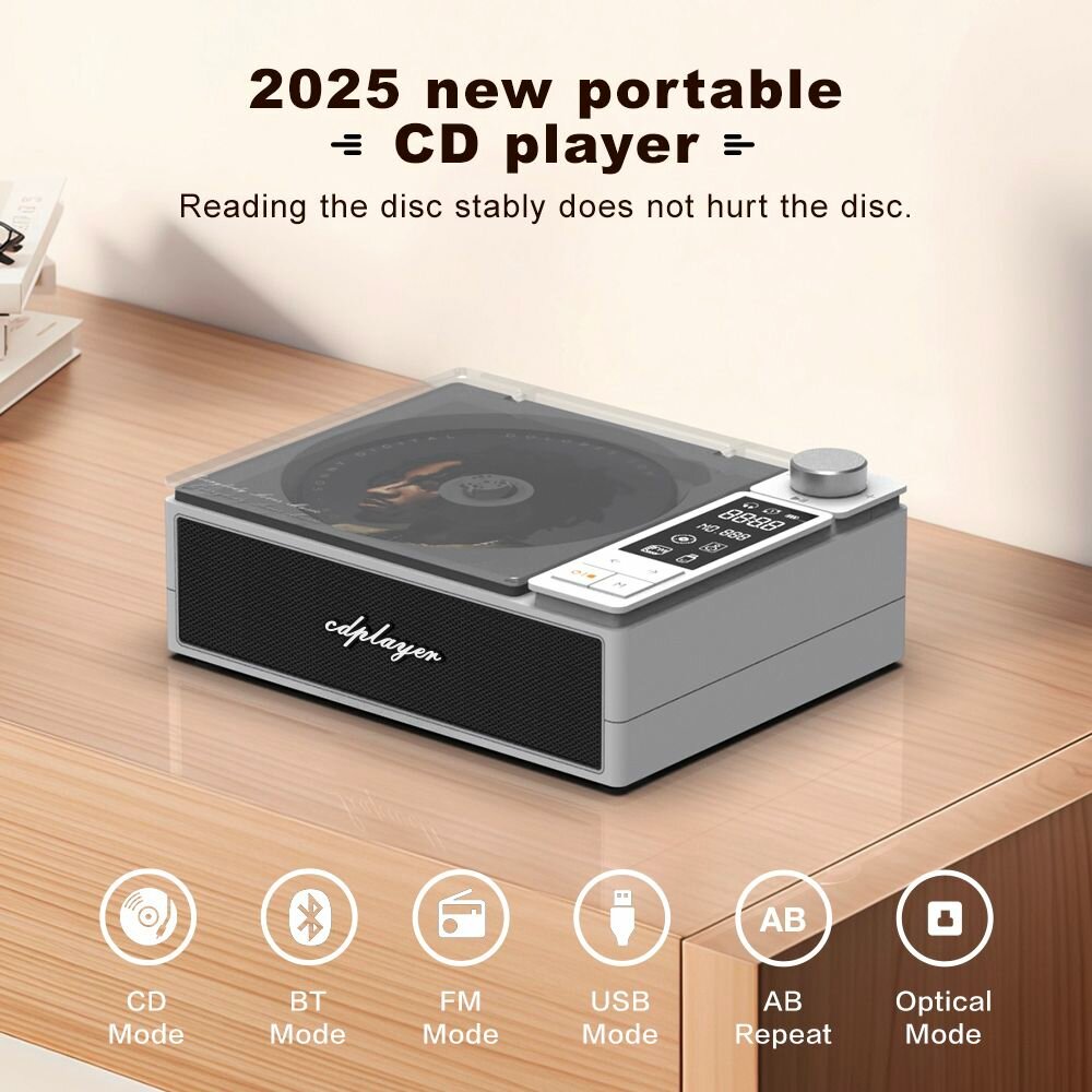 Leapwell Плеер для компакт-дисков, настольная ютуз-колонка, FM-радиоприемник, встроенная батарейка, многоинтерфейсное интегрированное устройство