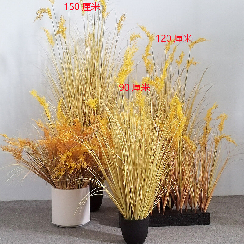 Искусственное растение, колосья пшеницы, колосья риса, горшечное растение, декор для отеля, ландшафтный дизайн, искусственный цветок, тростник, венчик, напольное горшечное растение, искусственное зеленое растение