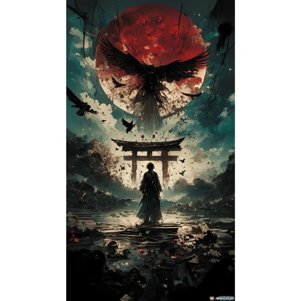 Алмазная Мозаика "Самурай Япония" 40x50 См, Безрамная, Идеальна Для Дома, Украшения, Подарков.