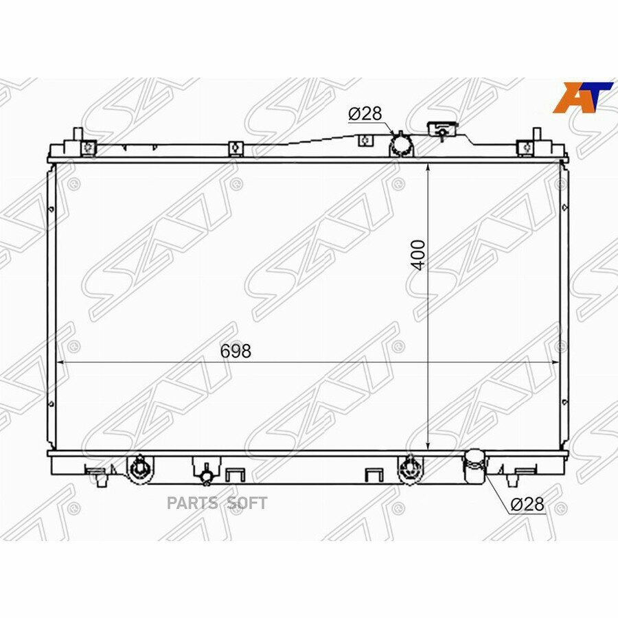 SGHD00015 Радиатор HONDA STREAM RN1 1.7 00- SAT от официального дистрибьютора, SAT, артикул SGHD00015