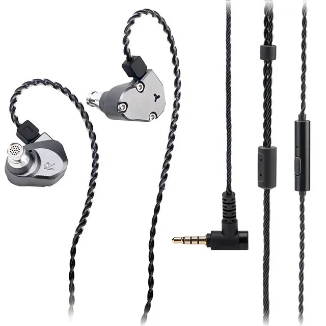 TinHiFi C2 внутриканальные наушники Gun 3.5 MIC черные