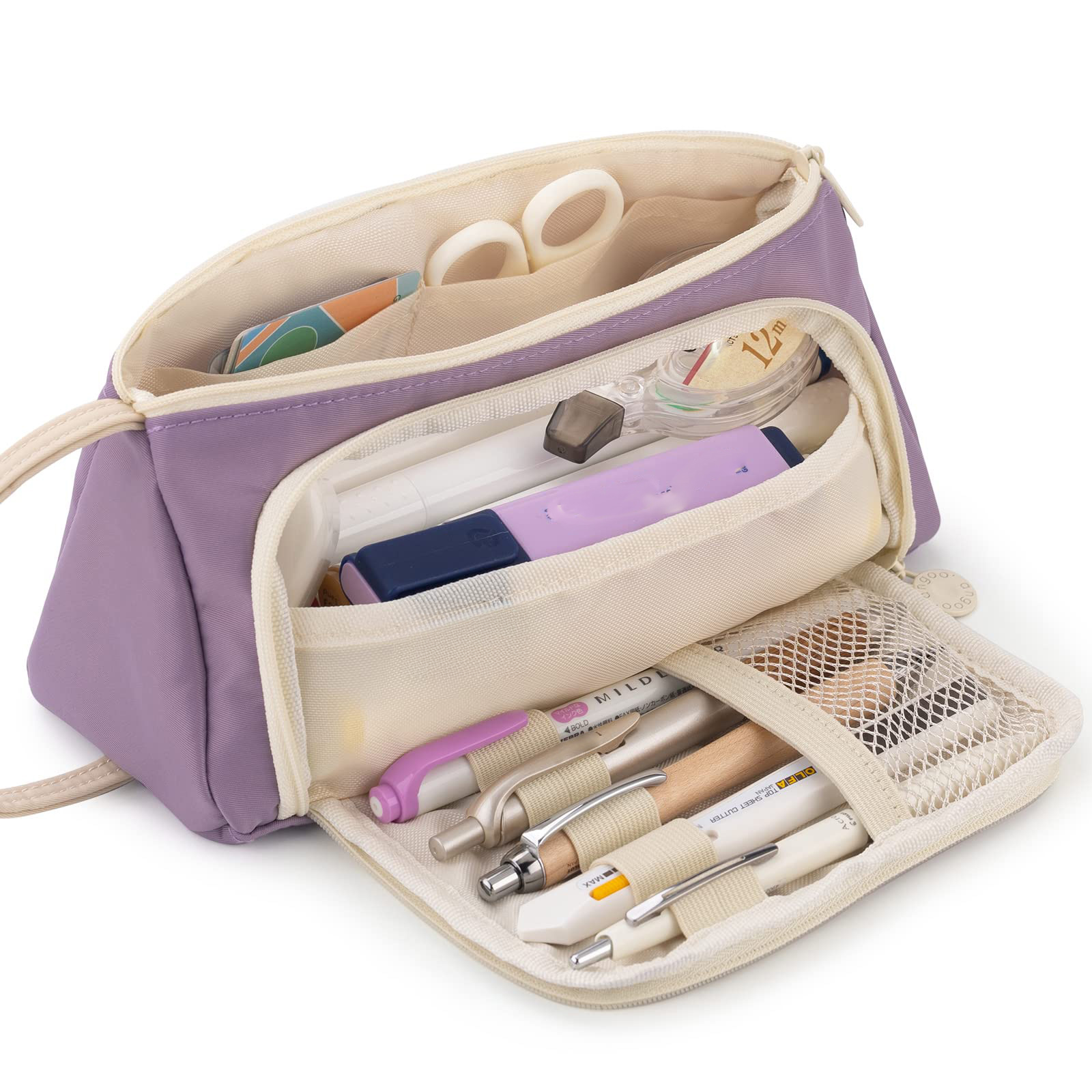 Чехол для карандашей большой вместимости из канвы, футляр для маркеров, пенал, простой пенал, сумка для канцелярии, органайзер для школы, колледжа, офиса для подростков, девочек, взрослых, студентов, Полиэстер, Зippers