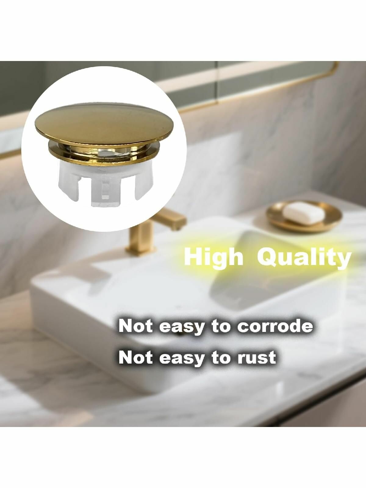 Крышка Сливного Отверстия Раковины, Декоративное Кольцо Перелива Для Кухни И Ванной Комнаты.2 шт