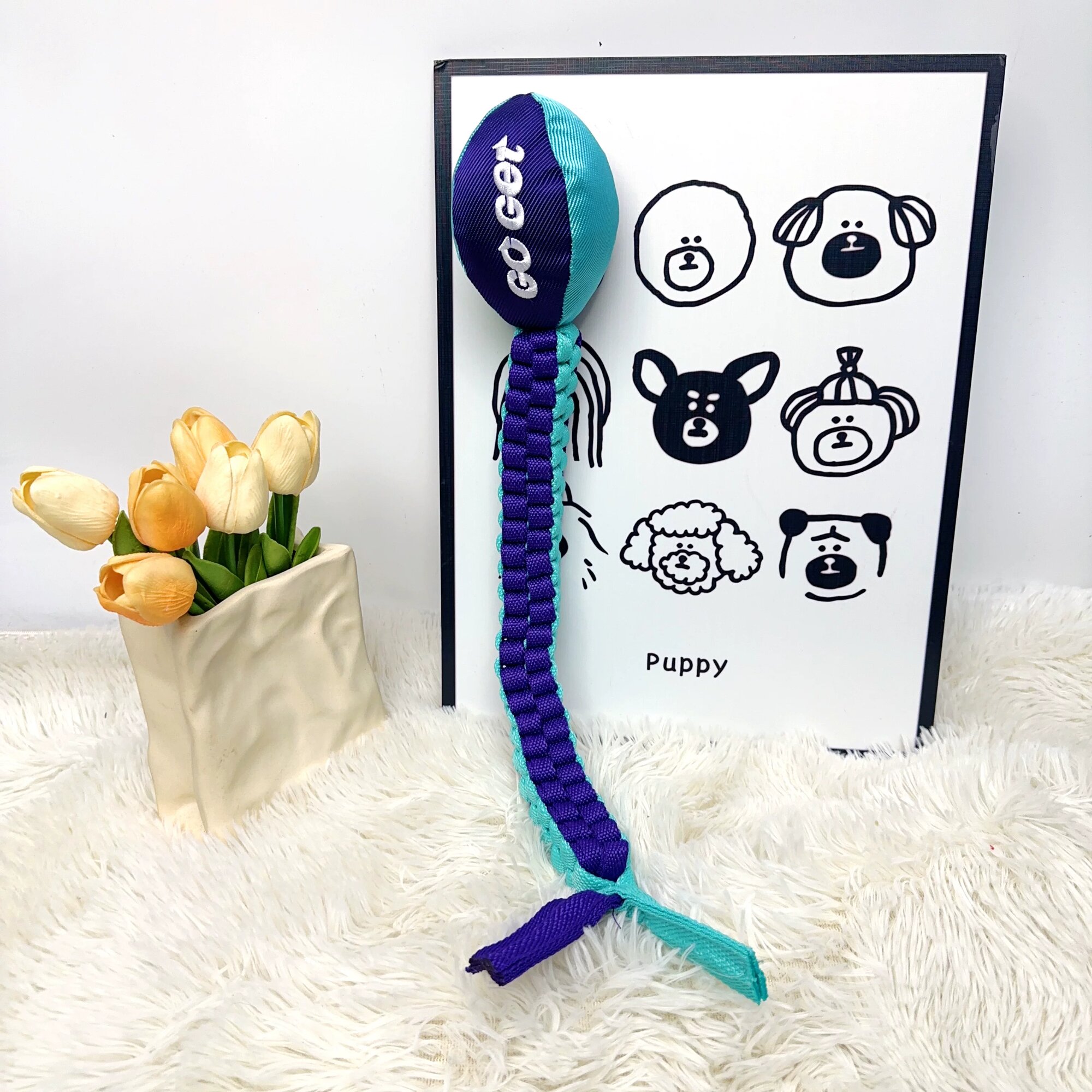 Игрушка для собак NERF из ткани Оксфорд, плетеная, для перетягивания каната, длинная, интерактивная, устойчивая к