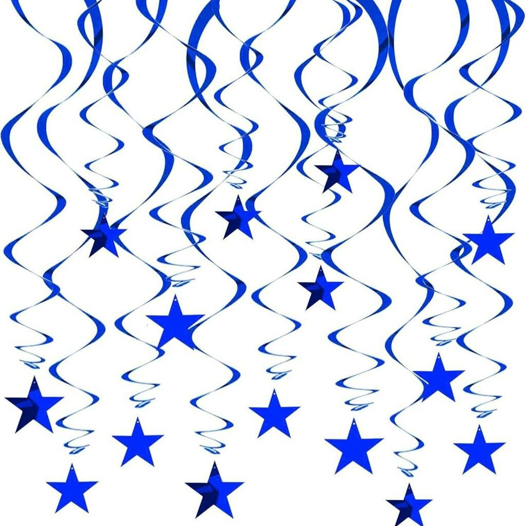 Подвески в виде цветных звёзд, 30 шт, темно-синий