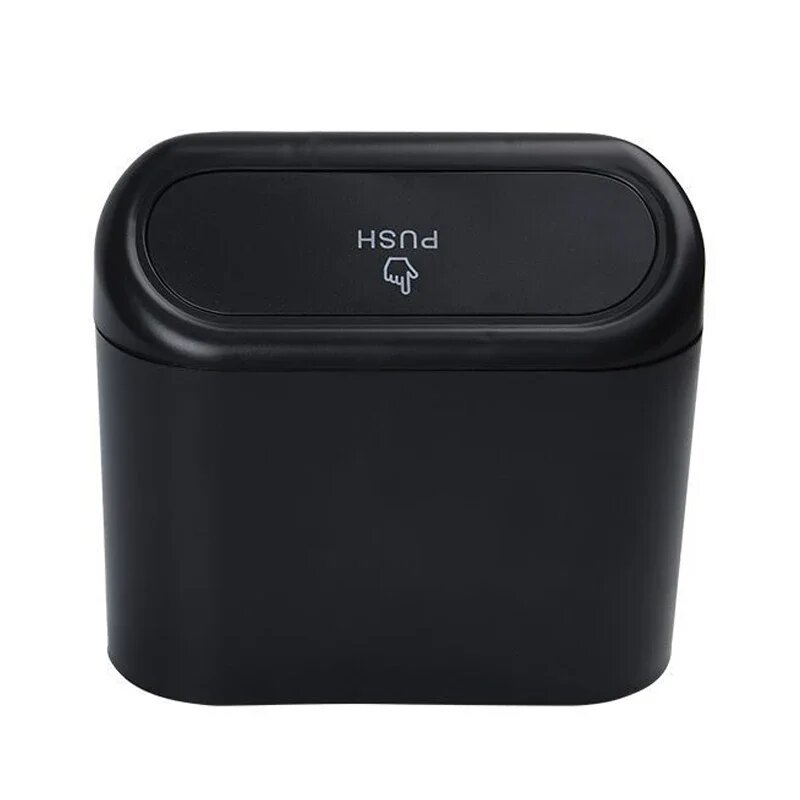 Черный Квадратный Автомобильный Мусорный Бак, Подвесной Контейнер Для Мусора В Машину, Нажимной Тип