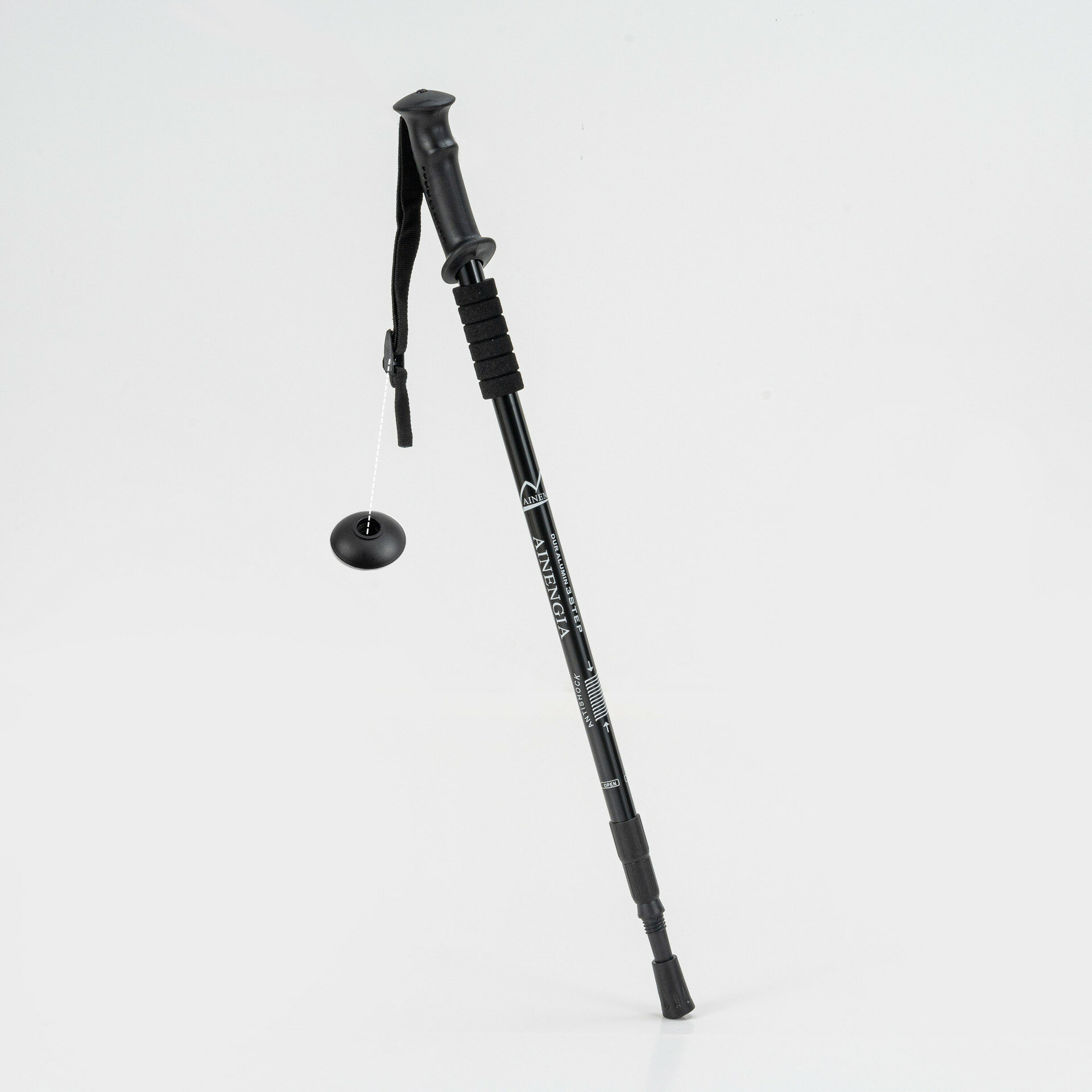 Трекинговая палка для путешествий на открытом воздухе, трехсекционная, с прямой ручкой, из алюминиевого сплава, телескопическая, удобная треккинговая палка, продажа напрямую от производителя