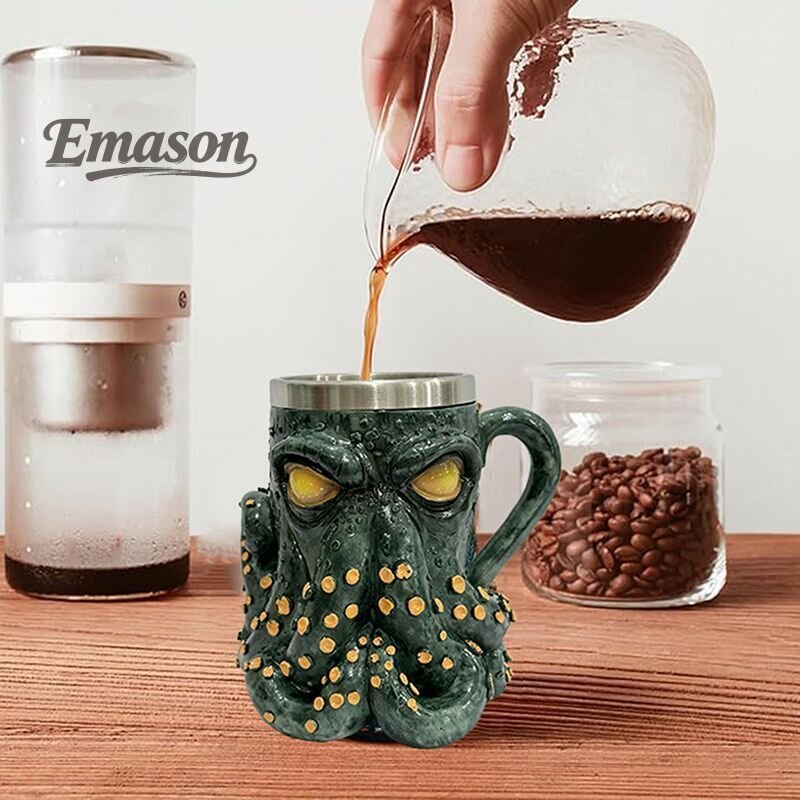 Пиратская кружка в стиле Ктулху кофейная чашка, Дизайн в виде 3D осьминога / Кракена