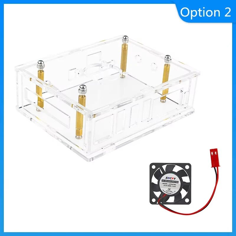 Корпус для Orange Pi 5 Plus SHCHV, прозрачный, с вентилятором