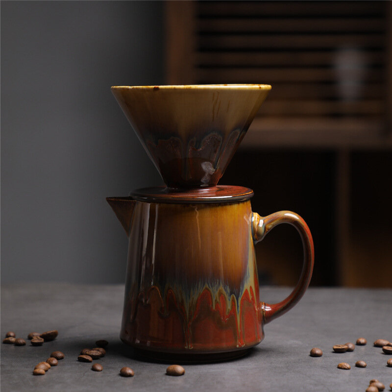 Керамический набор для кофе V60, фильтр для кофе, керамическая чашка, кофейник, горячая распродажа, совместный кофейник