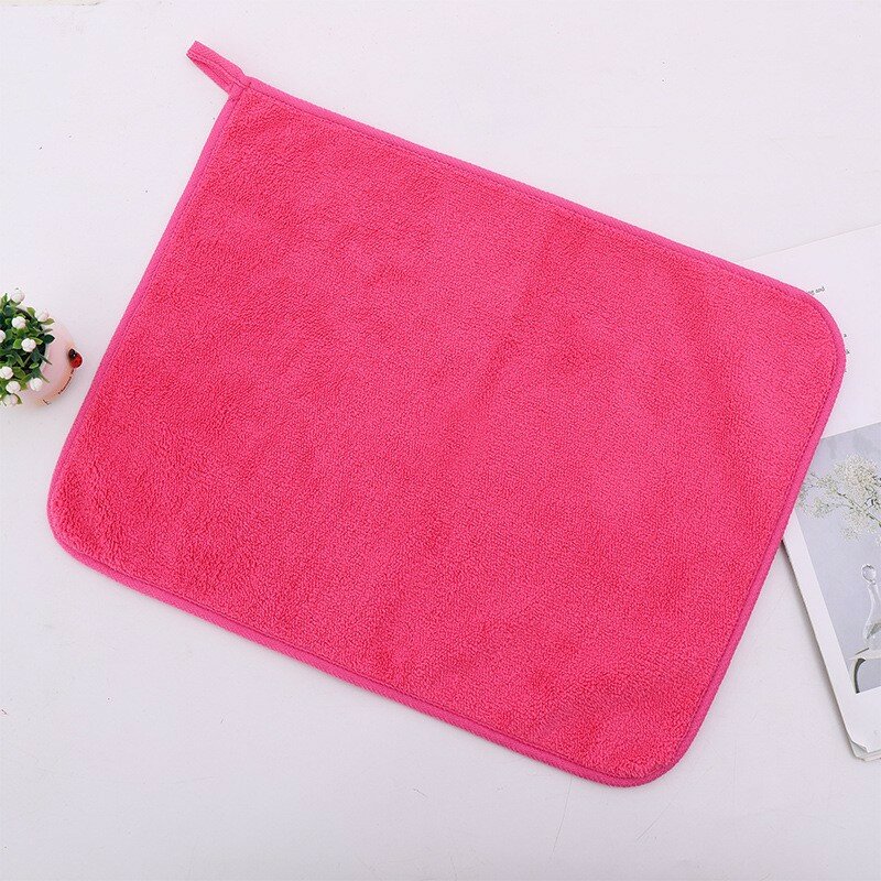 Коралловый флисовый абсорбирующий тряпка для кухни, ванной, авточистки - розовая, 25x30см