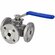 Кран шаровой DN.ru 316-316-PTFE Ду20 Ру16 полнопроходной, трехходовой L тип, фла...