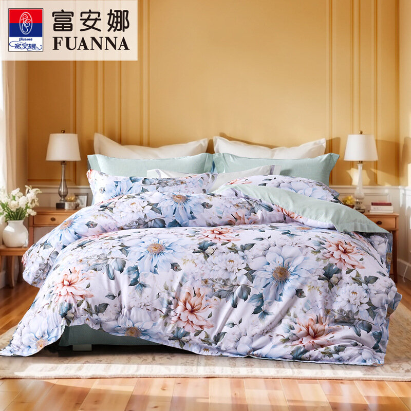 Комплект постельного белья Fuanna Home Textiles: четырехпредметный комплект с простыней и пододеяльником, утолщенный трехпредметный комплект для домашнего использования, комплект из ворсистой ткани для общежития.