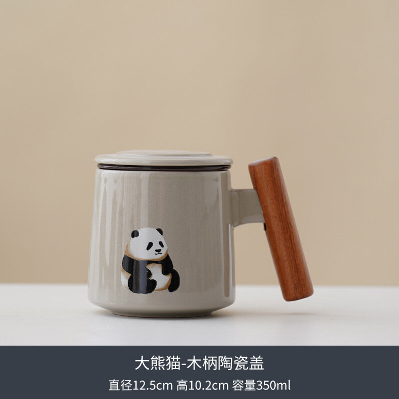 Керамическая кружка с пандой, чашка для разделения воды и чая, личное использование, парная чашка для воды, офисная чашка для чая