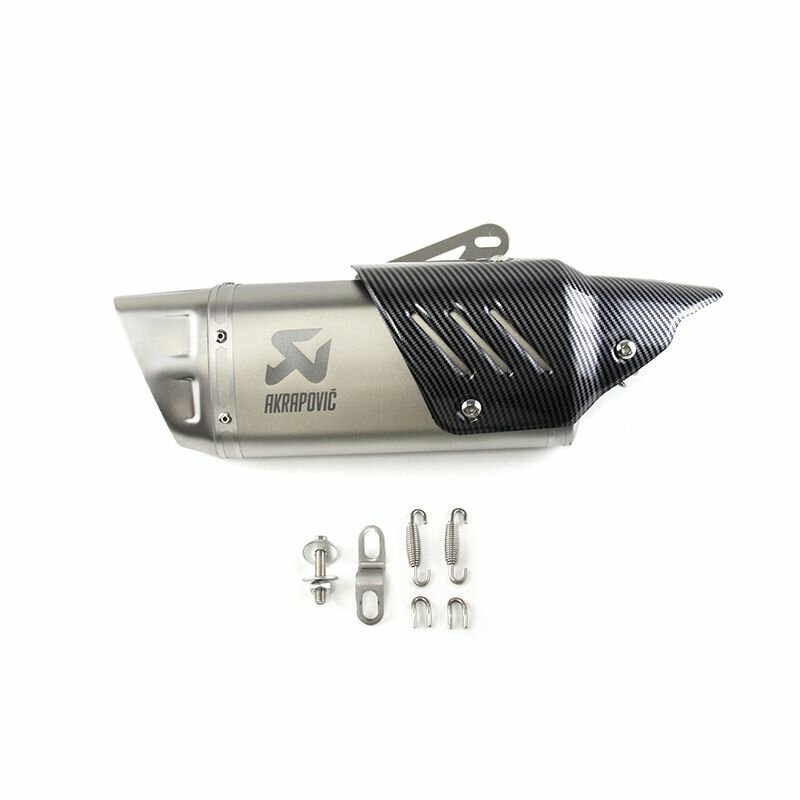 Четырехугольный угловой глушитель / Мотоциклетный выхлоп / Общий / Модернизация / Общая длина 450мм, муфта 51 мм (титановый цвет)