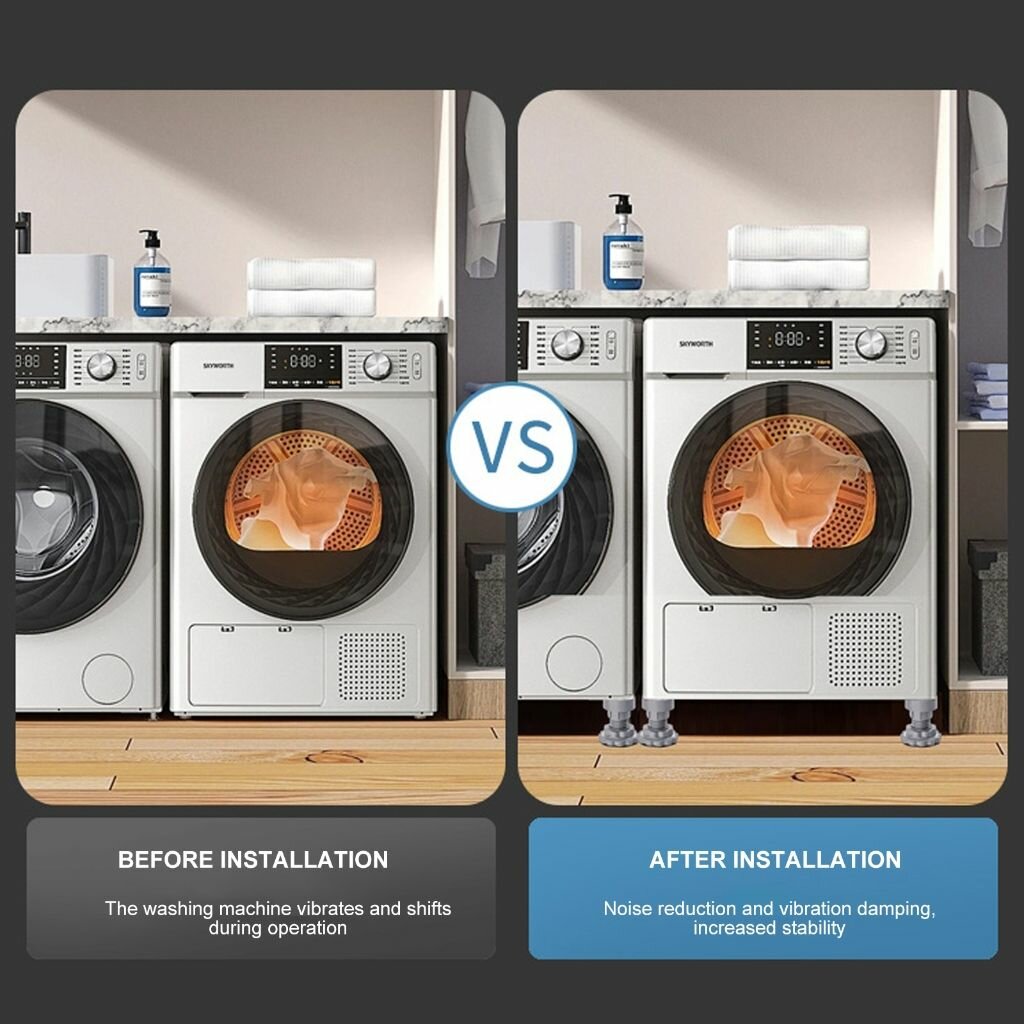 Кронштейн для стиральной машины, регулируемый подъемник, сушилка для холодильника, выравнивающая подставка для ног-темно-серый