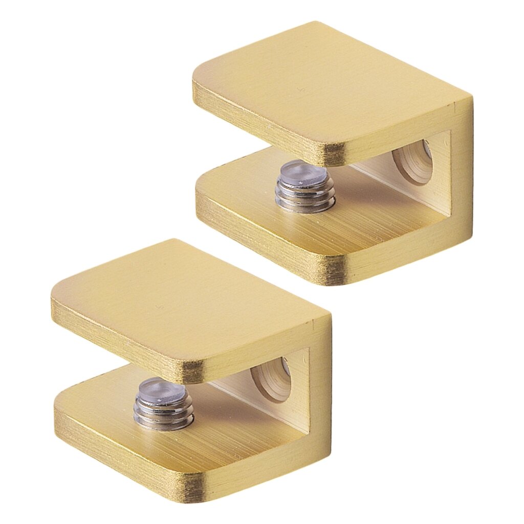 2 упаковки Медных Стеклянных Полочных Кронштейнов для Поддержки Витрины Винного шкафа