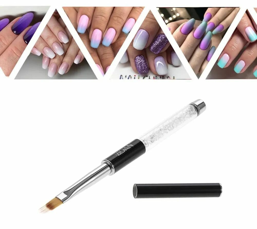Кисть для дизайна ногтей с эффектом омбре, для создания градиента, мелких рисунков / Art nail