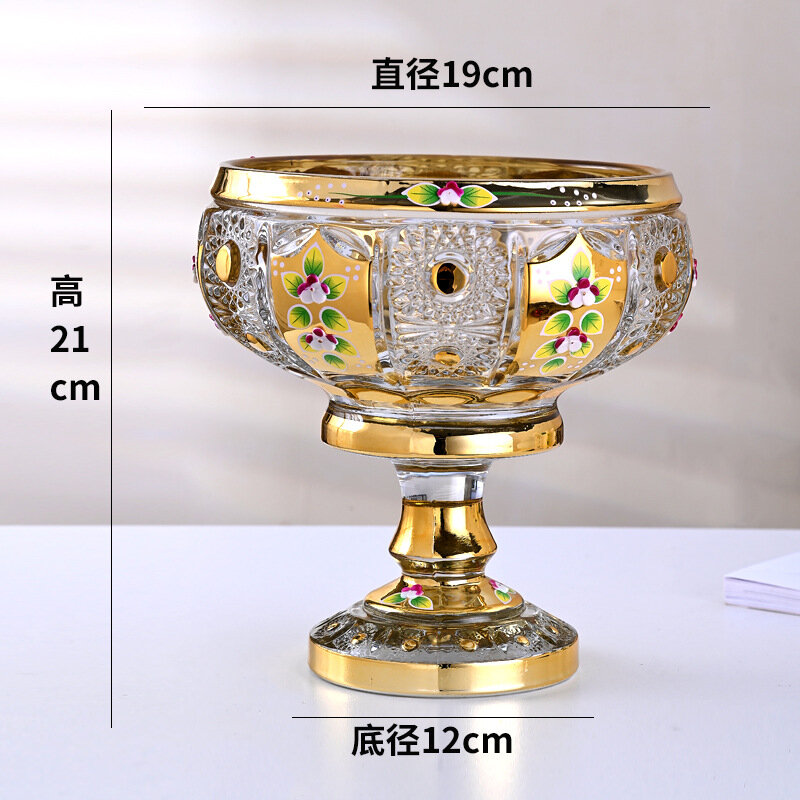 Богемная эмалированная цветочная хрустальная стеклянная фруктовница, фруктовая тарелка, ваза, сахарница, коробка для сухофруктов, декор для гостиной