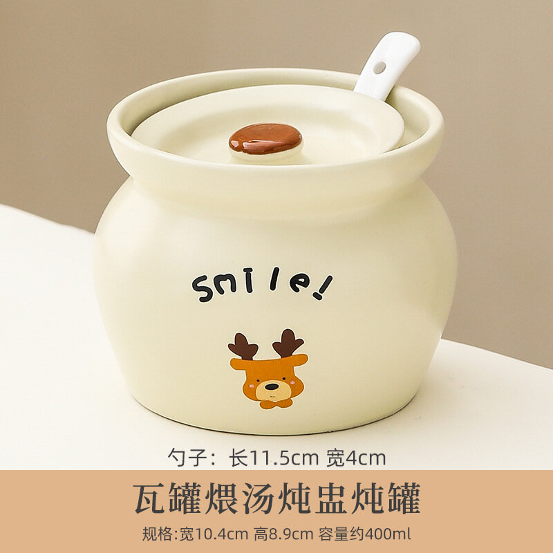 ⭐Керамическая кастрюля для тушения супа Jiangxi Shaxian, закуска Zhuque, кастрюля для тушения, домашняя кастрюля с крышкой, водоразделитель для одного человека, чашка для вареного яйца⭐