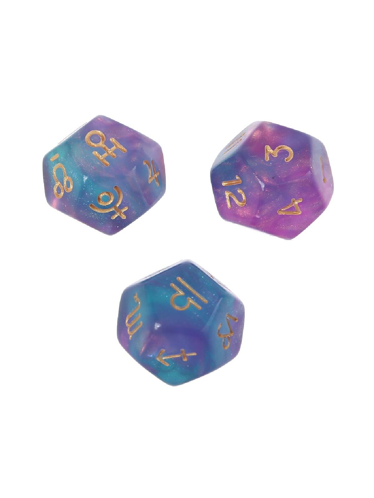 3шт, кубики для гадания с порошком-хамелеоном