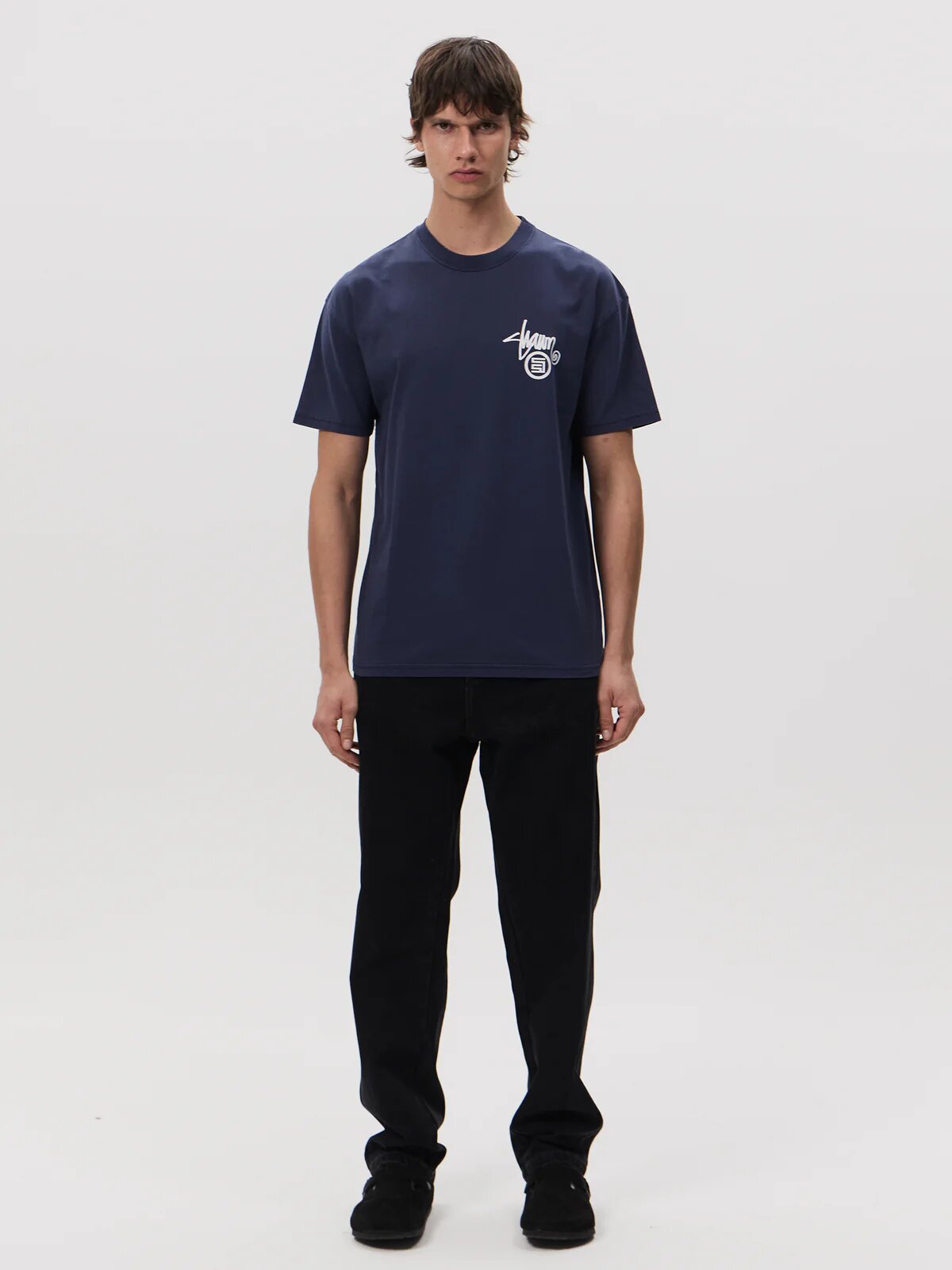 Футболка Stussy S-DOUBLE, 1 шт., размер M, темно-синий — фото 1