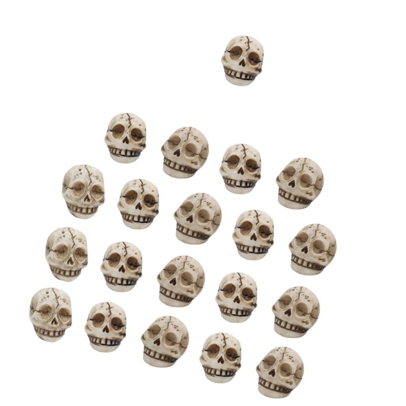 Упаковка из 20 Мини-Украшений в виде Черепа Из Смолы На Хэллоуин, Реквизит для Вечеринок в Готическом Саду, Цветочные Горшки