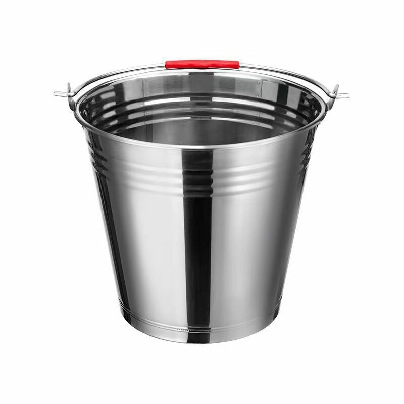 Ведро для воды из нержавеющей стали, портативное, большой емкости, домашнее ведро для хранения воды с крышкой, круглое ведро, канистра, ведро для масла, утолщенное железное ведро, ведро для переноски воды