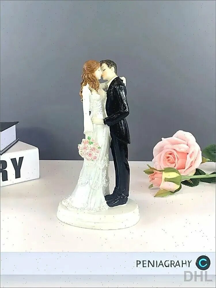 Элегантная фигурка на свадебный торт Жених и невеста 17.5x9 см(Panan Select)