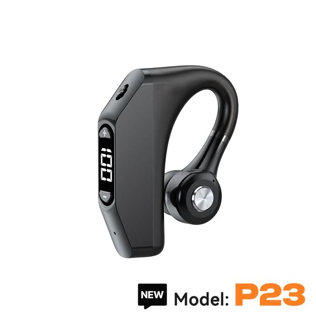 Беспроводные деловые наушники со светодиодным дисплеем, универсальной конструкцией заушника, высококачественным микрофоном, шумоподавлением и длительным временем работы в режиме ожидания.